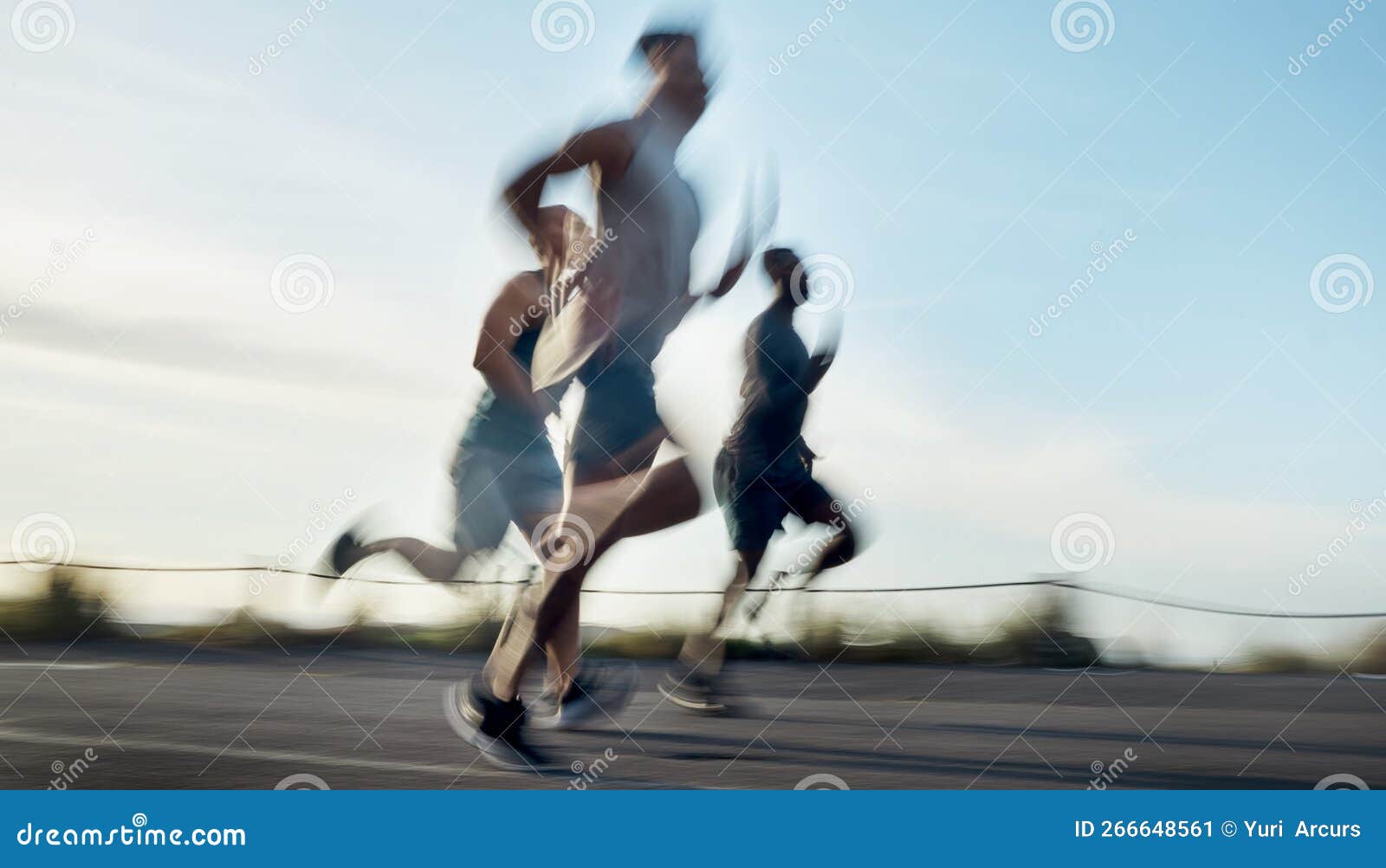 We Move at Super Speed. Blurred Shot of Three Athletic Young Men ...