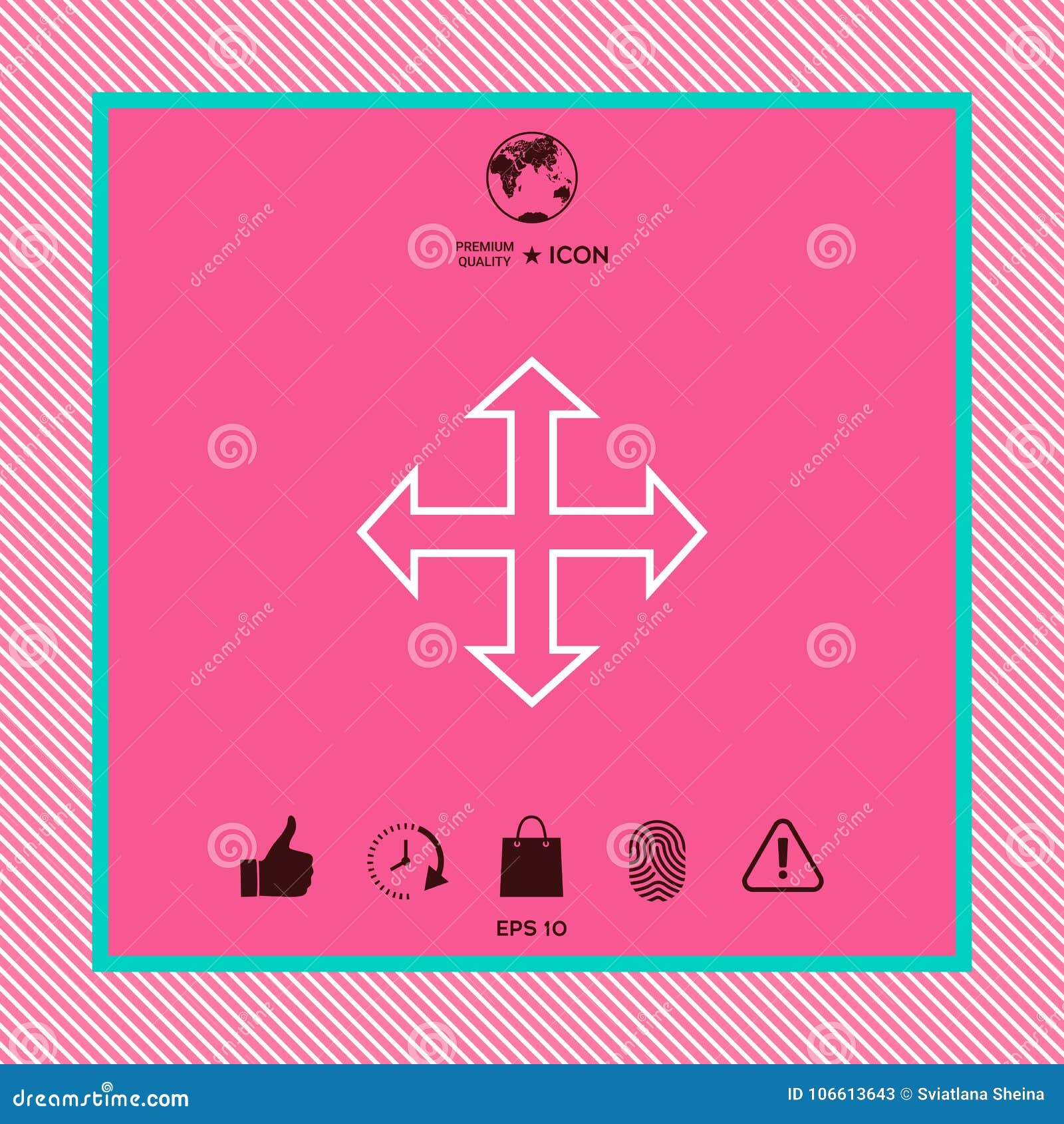 Move symbol icon stock vector. Illustration of arrow - 106613643