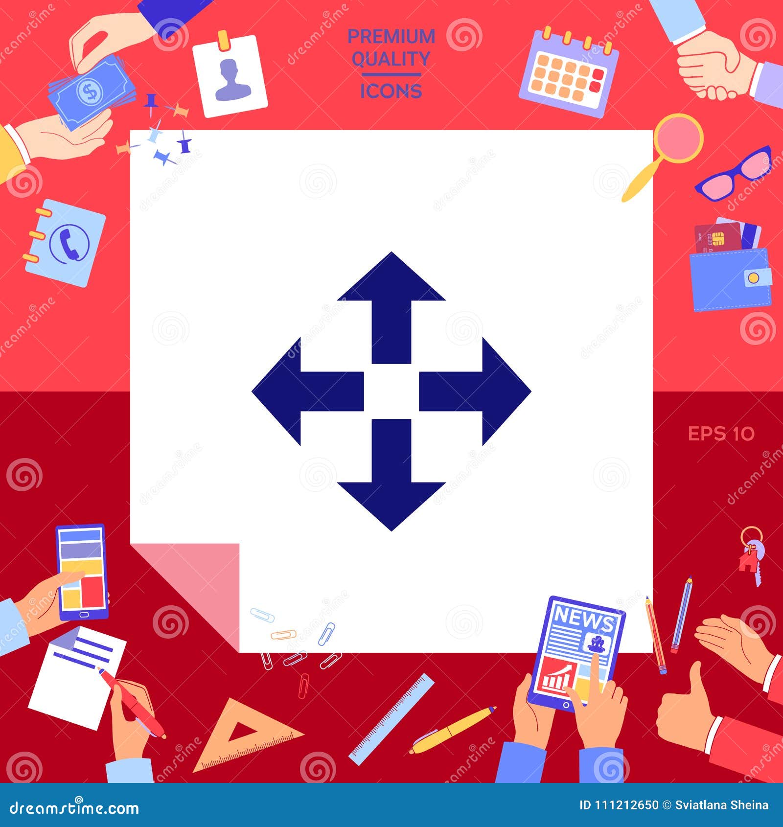 Move symbol icon stock vector. Illustration of interface - 111212650