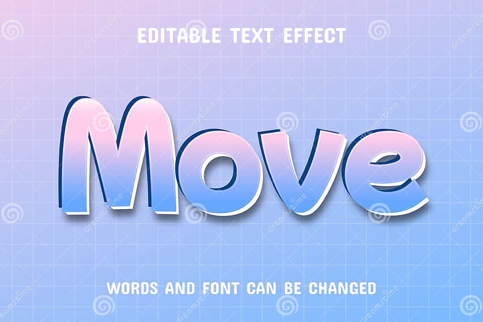 Move text - 3d text effect stock vector. Illustration of digital ...