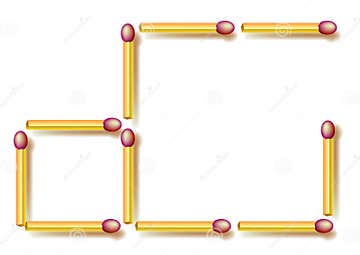 Move Three Matchsticks To Make Three Squares. Logic Puzzle. Stock ...