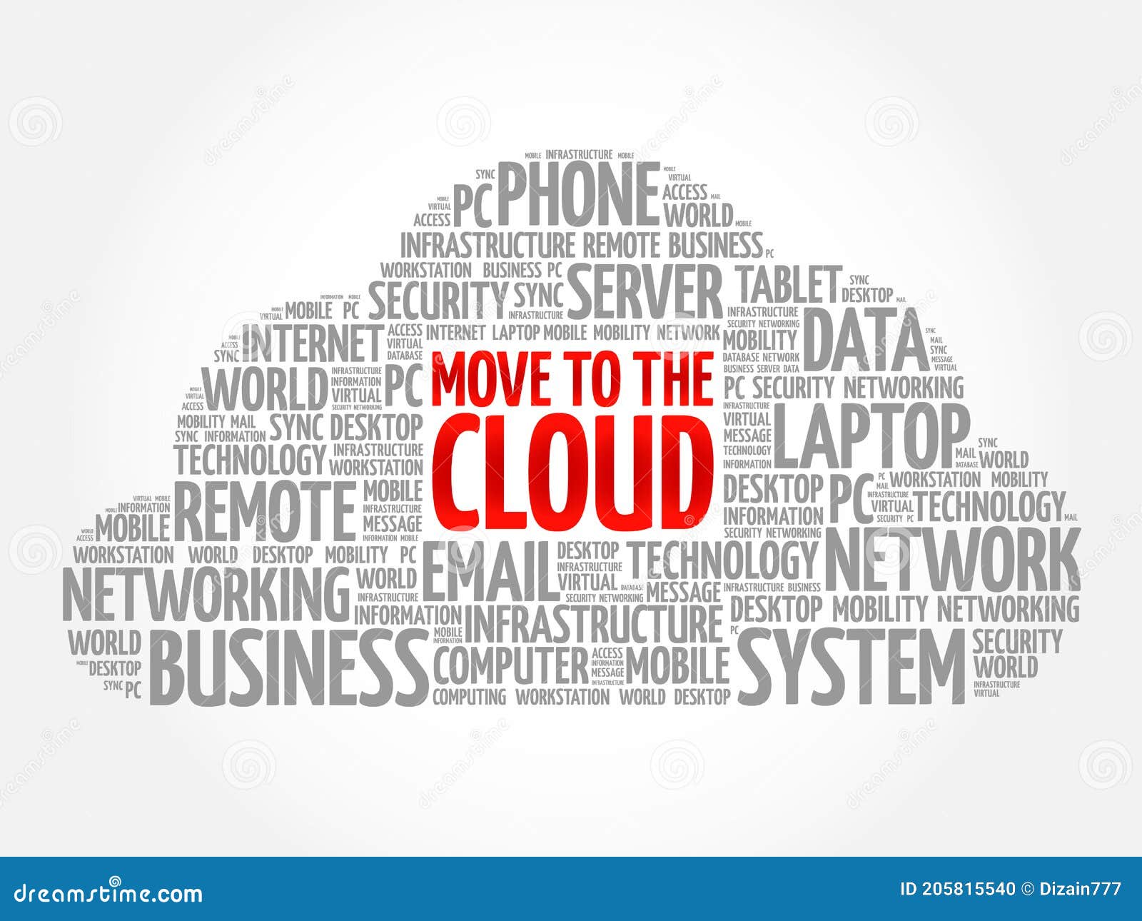 Move To the Cloud Word Cloud Stock Illustration - Illustration of ...