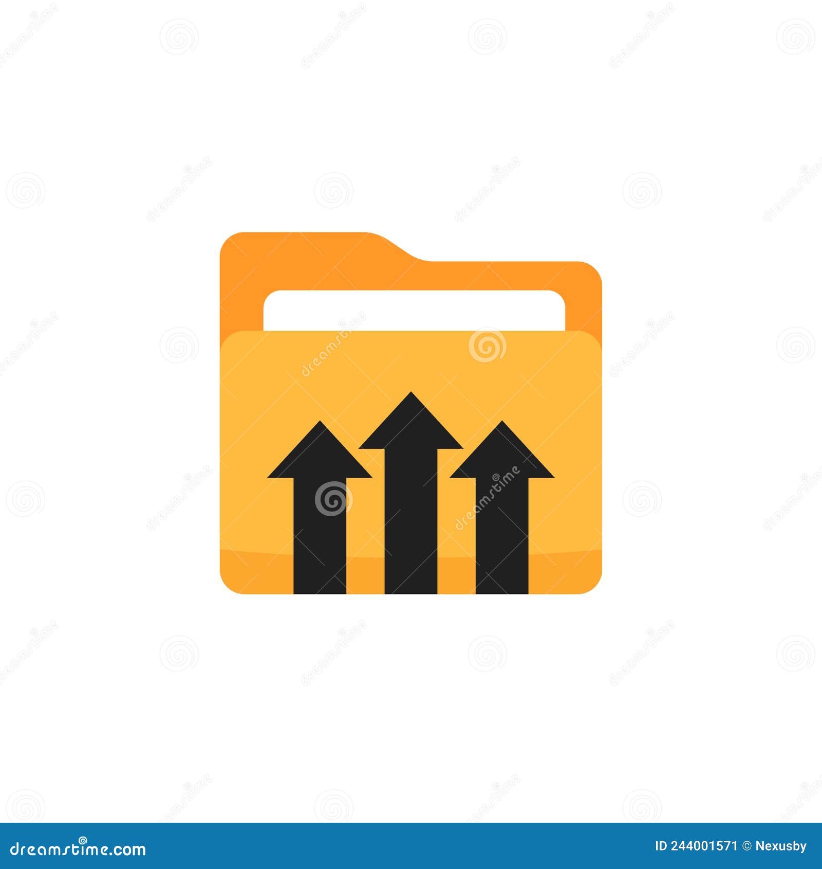 Move To Folder Icon, Flat Vector Stock Vector - Illustration of ...