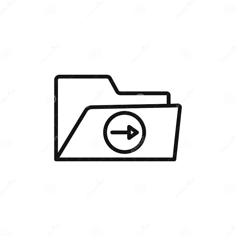 Move To Folder Icon Isolated on White Background Stock Illustration ...