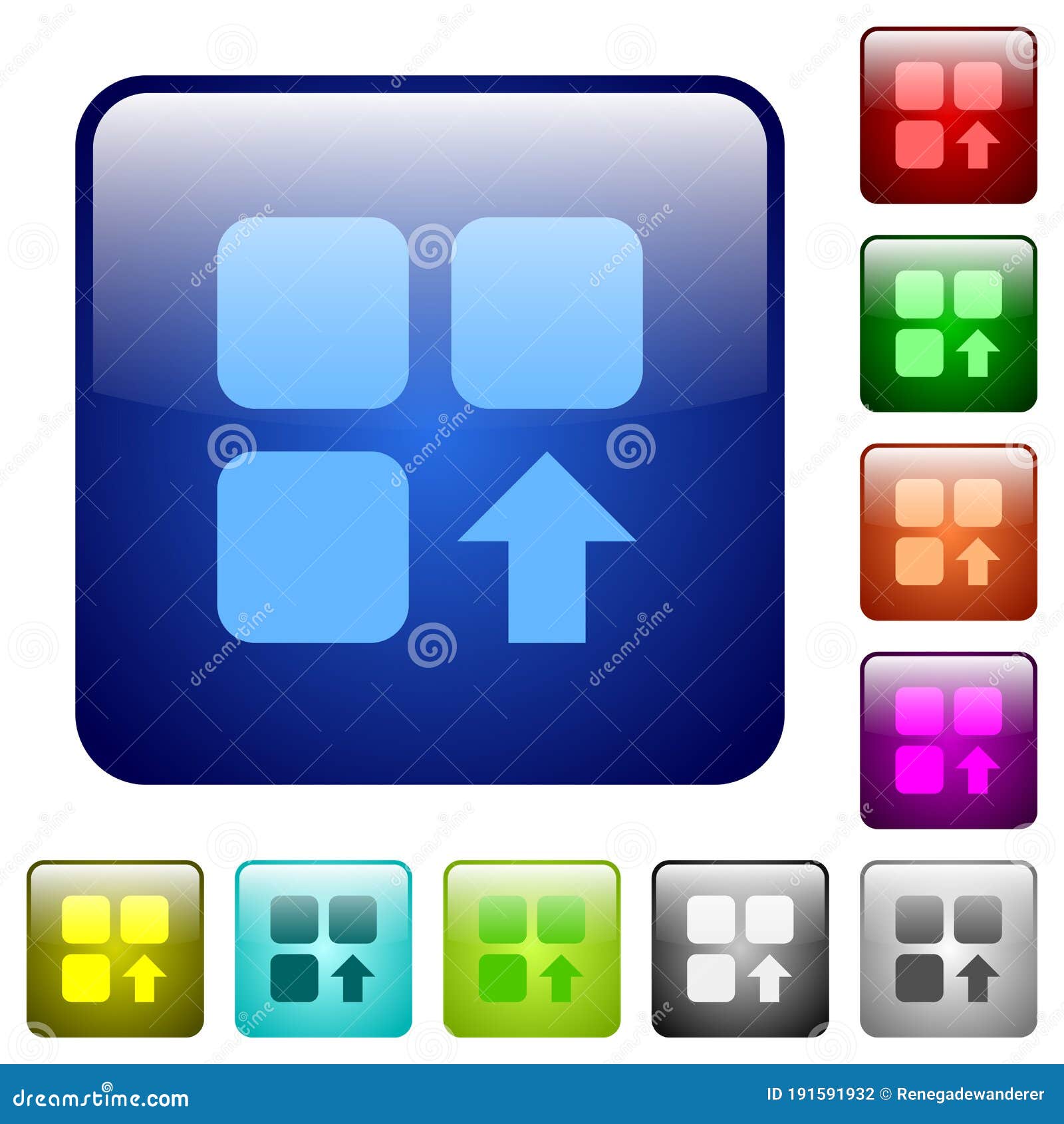 Move Up Component Color Square Buttons Stock Vector - Illustration of ...