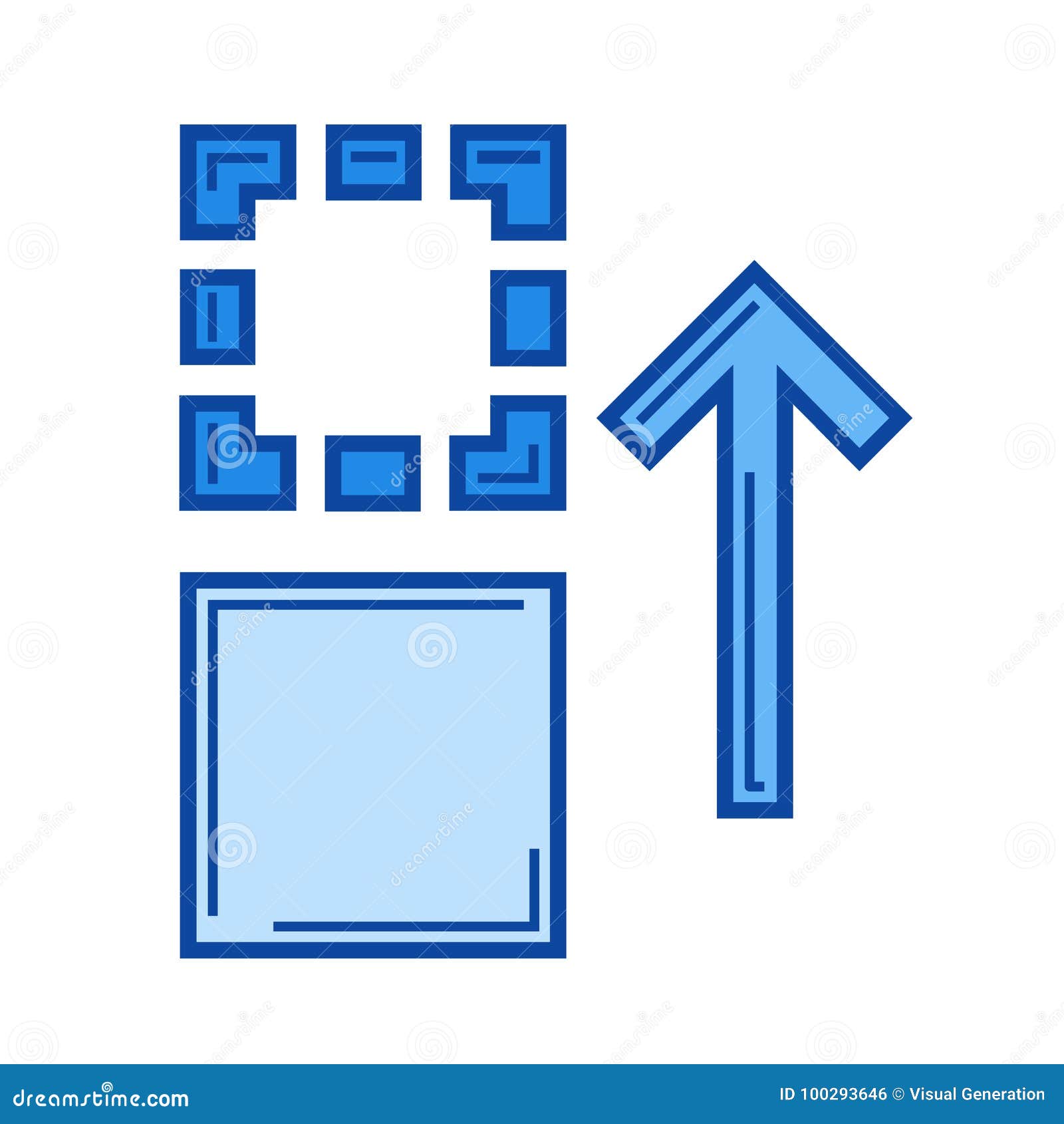 Move up line icon. stock vector. Illustration of arrow - 100293646