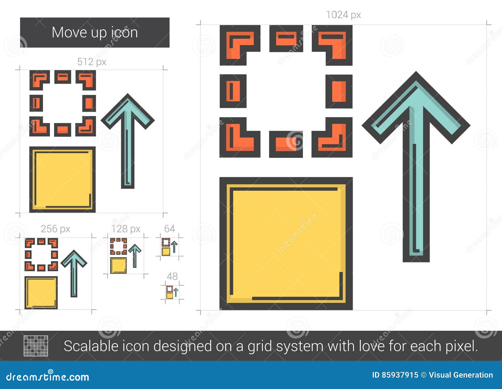 Move up line icon. stock vector. Illustration of folder - 85937915