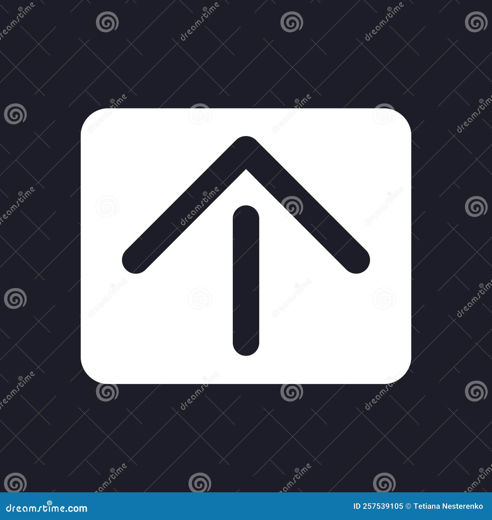 Move Upward Dark Mode Glyph Ui Icon Stock Vector - Illustration of ...