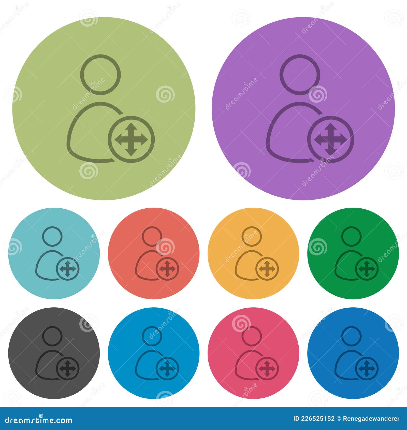 Move User Outline Color Darker Flat Icons Stock Vector - Illustration ...