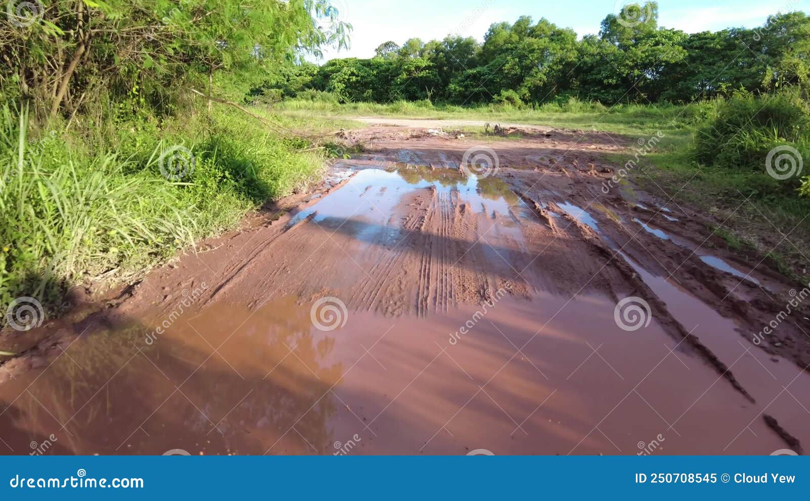 Move at Water Flood Red Soil Mud. Stock Video - Video of path, water ...