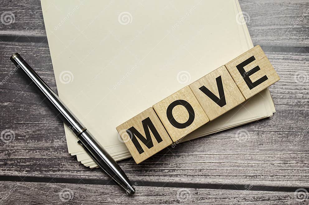 MOVE, Word Cube with White Background Stock Photo - Image of ...