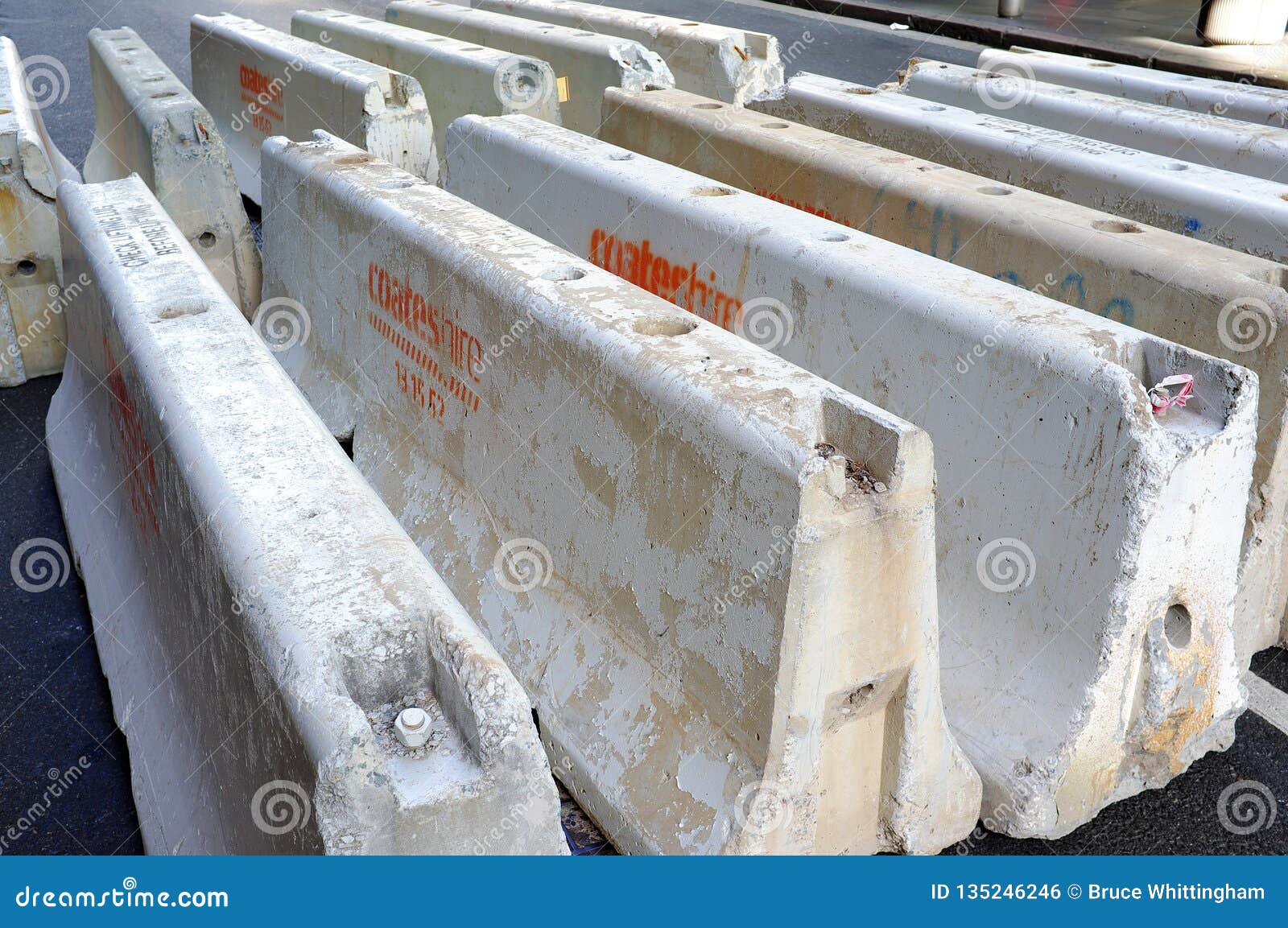 Moveable Concrete Security Barriers Editorial Photo - Image of city ...