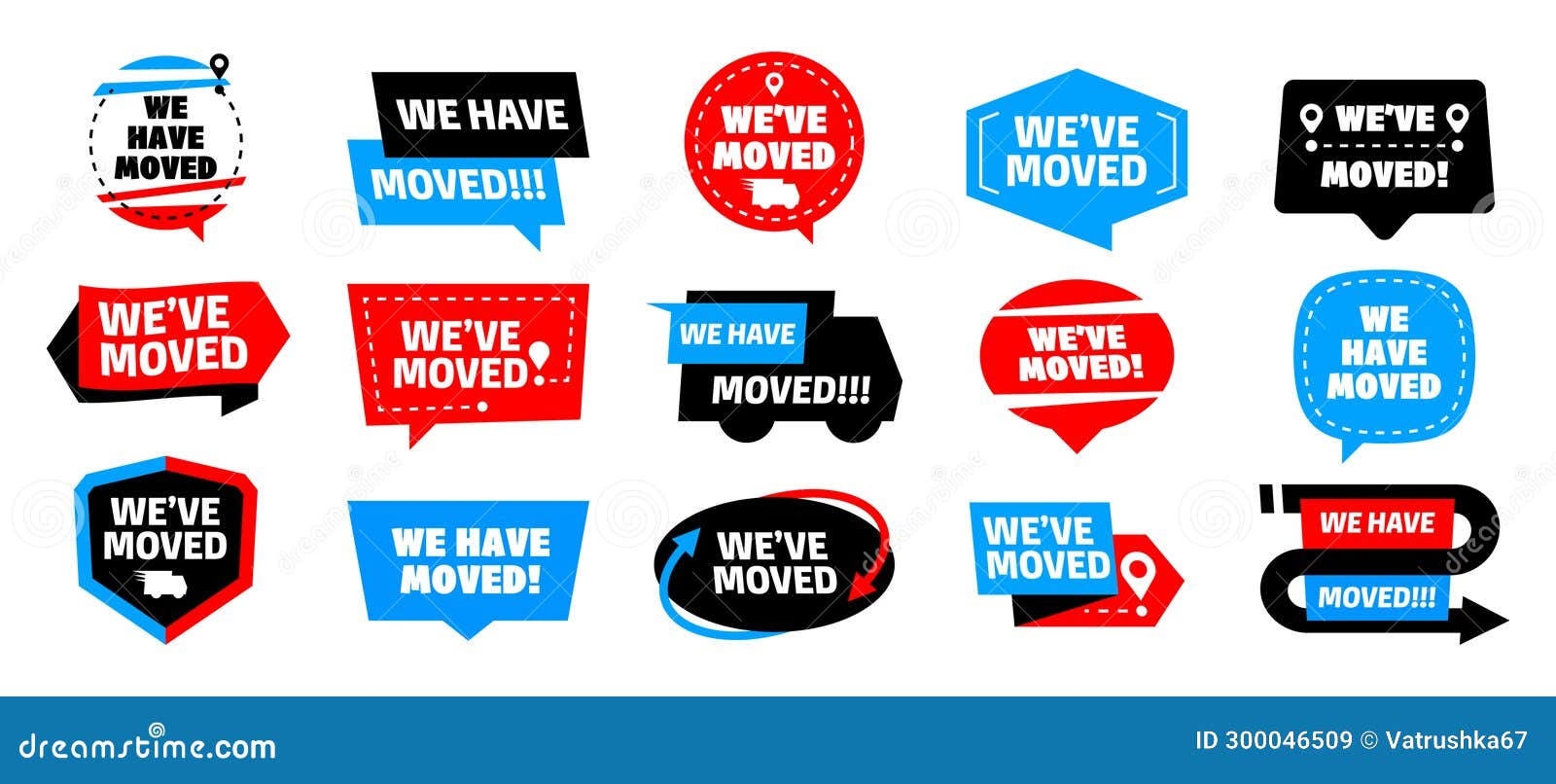 We Moved Signs. Relocation Message with Pointer, House Relocation ...
