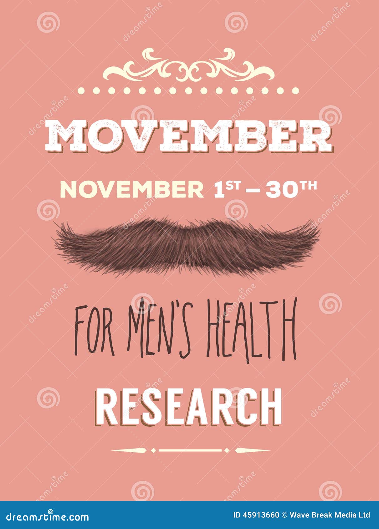 Movember Advertisement Vector with Text Stock Vector - Illustration of ...