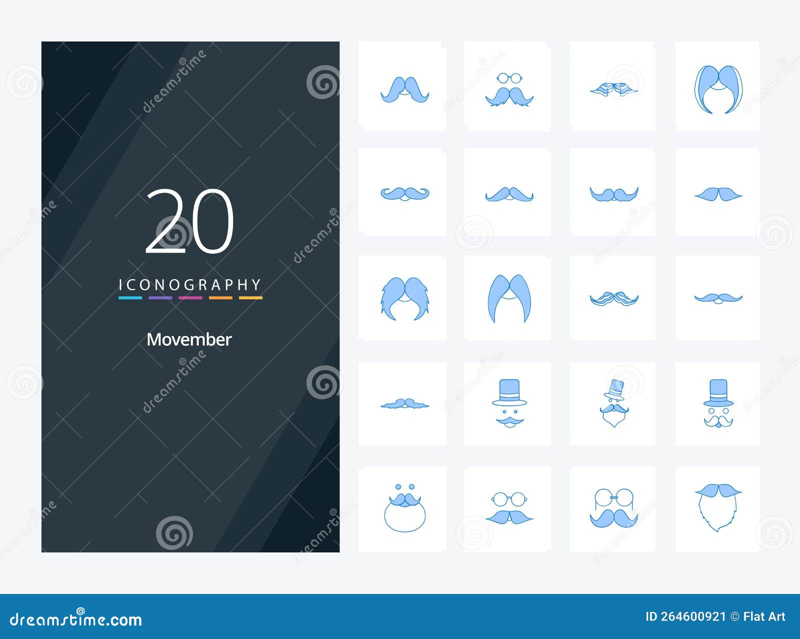 20 Movember Blue Color Icon for Presentation Stock Vector ...