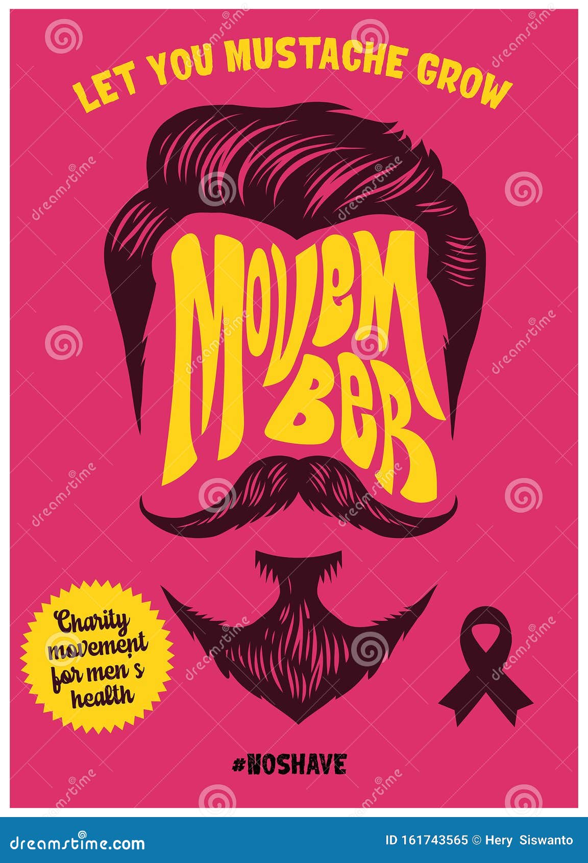 Movember Poster Vintage Design Cartoon Vector | CartoonDealer.com ...
