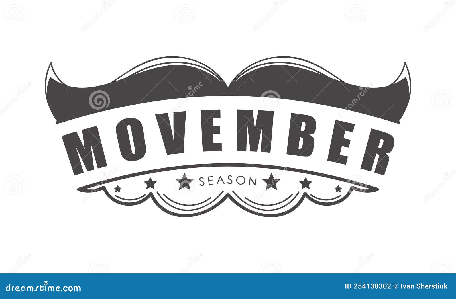 Movember Season Logo. Vector Illustration. Stock Vector - Illustration ...