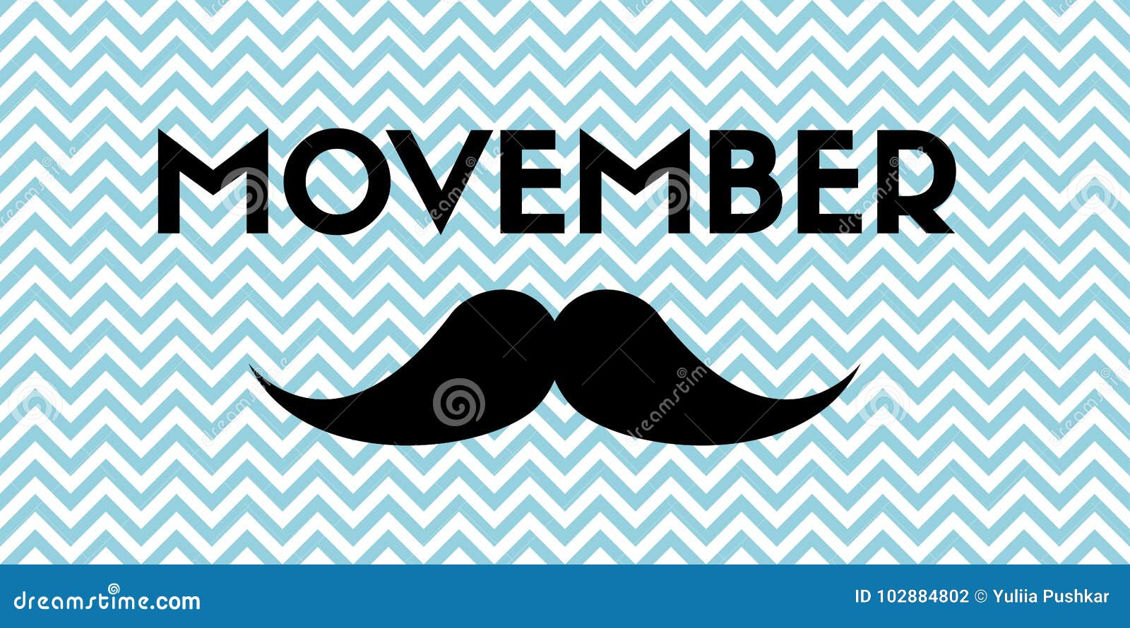 Movember. Banner with Mustache and Chevron Pattern Stock Vector ...