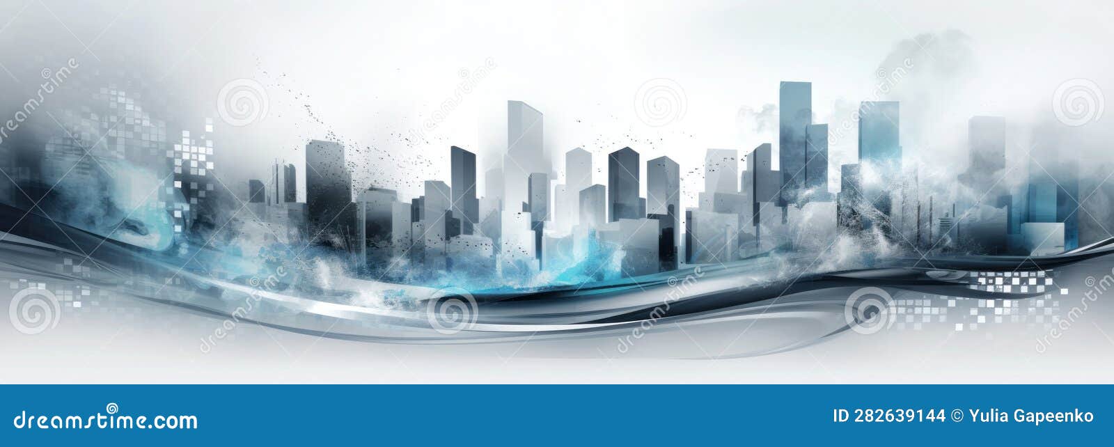 Movement and Activity Merging Together in a Striking Way. Illustration ...