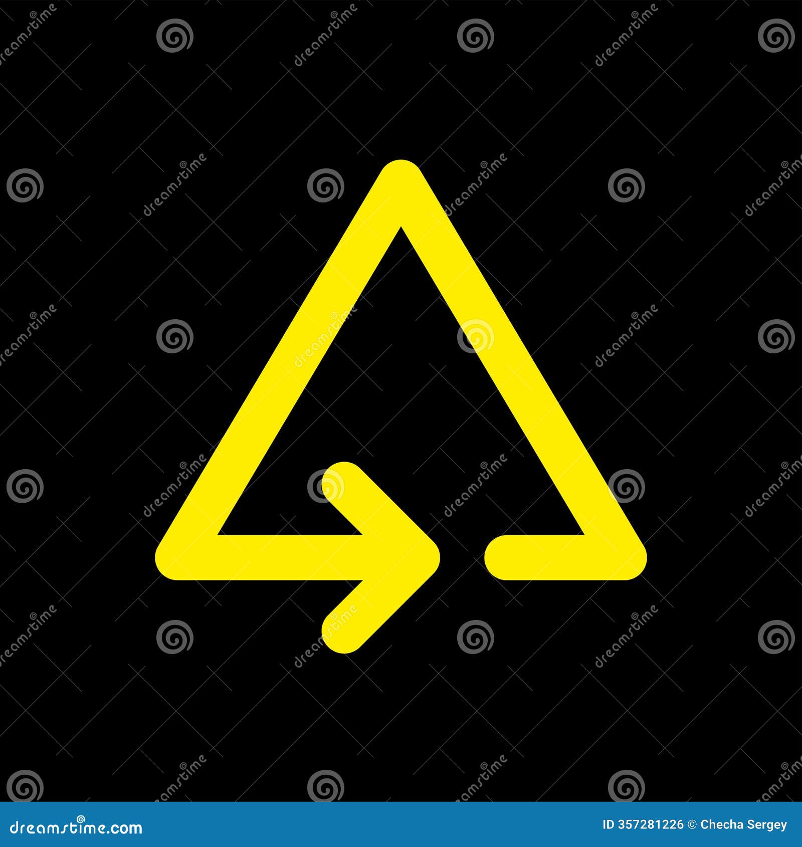 Rotation of the Arrow in the Triangle Icon. Symbol of Movement or ...