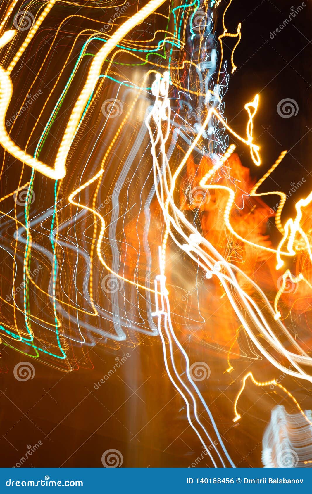 Movement Blur of Car Light at Night. Stock Photo - Image of color ...
