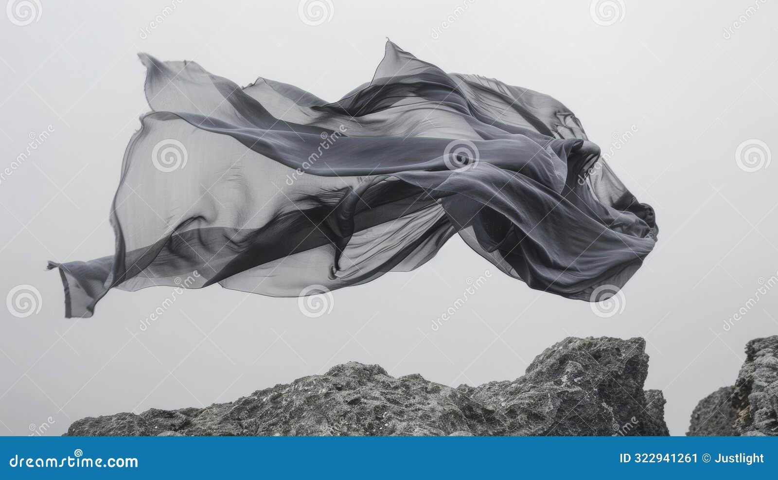 Movement Captured in a Still Image As a Voluminous Fabric Flutters ...