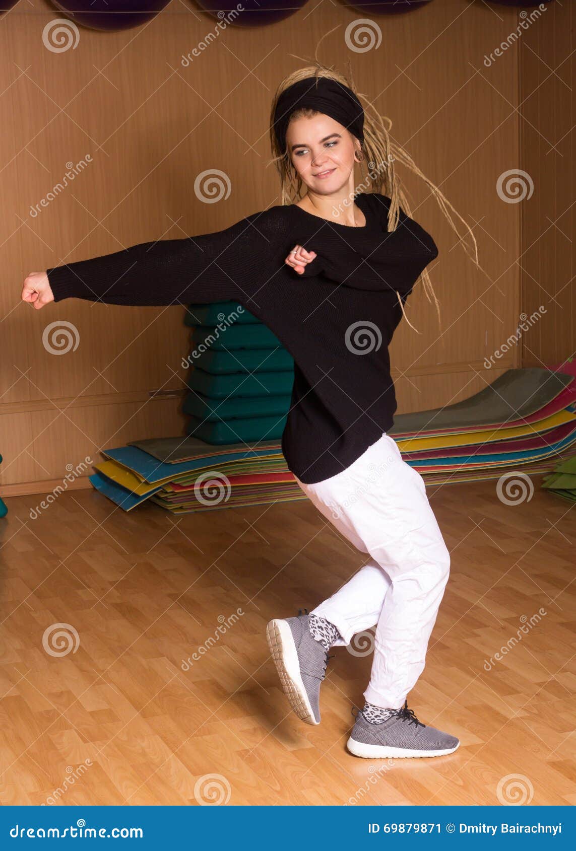In movement is cute dancer stock image. Image of modern - 69879871