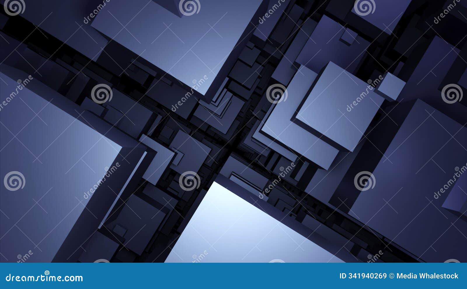 Movement through 3d Space with Cubes. Design. Tunnel with 3d Lips in ...