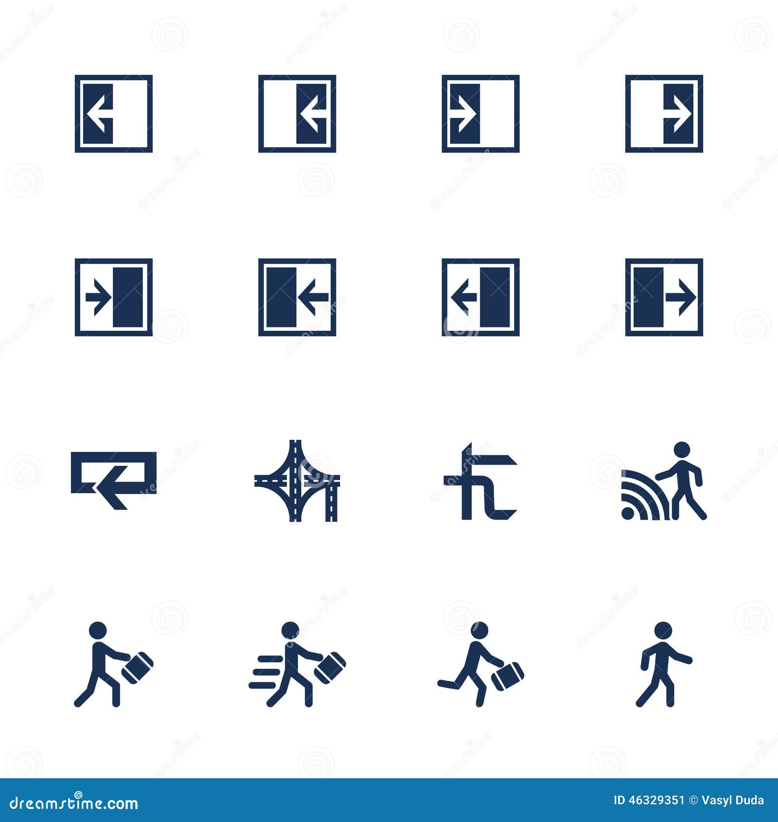 Movement direction icons stock vector. Illustration of people - 46329351