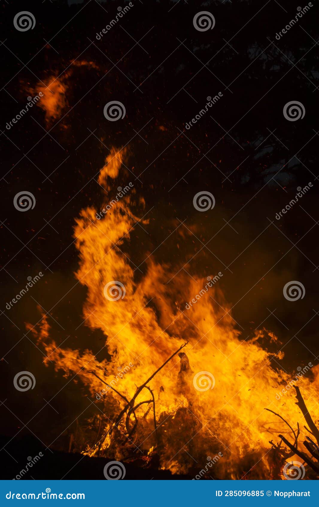 The Movement of the Flames in the Dark Stock Image - Image of blur ...