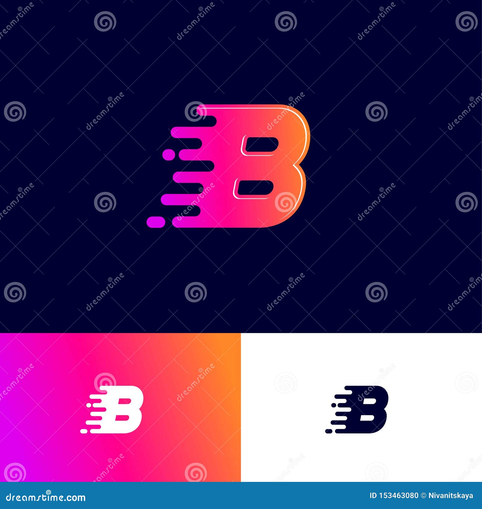 Movement Letter B with Wind on a Different Backgrounds. Stock Vector ...