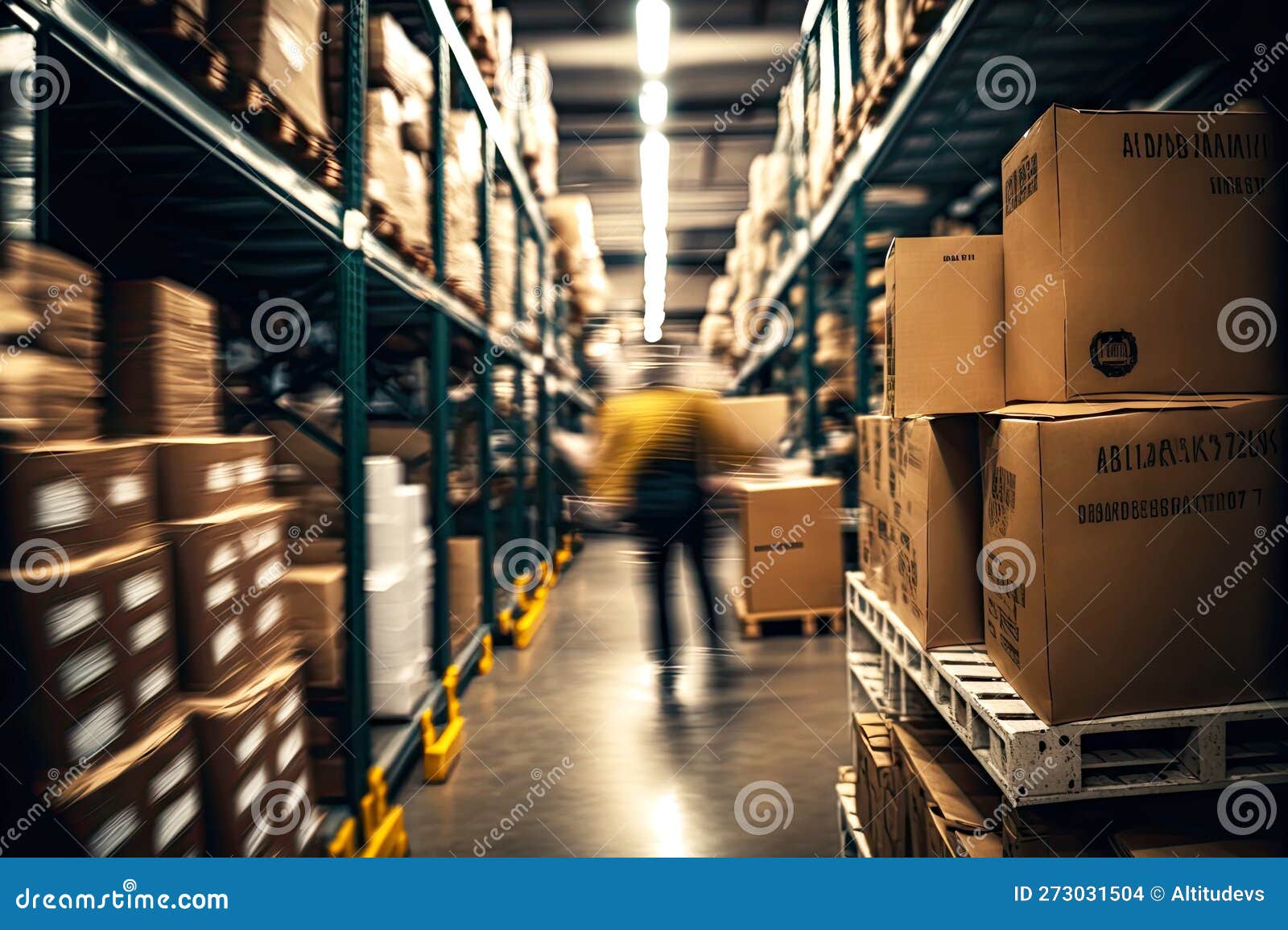 Movement Loading of Boxes on Racks in Warehouse Stock Illustration ...