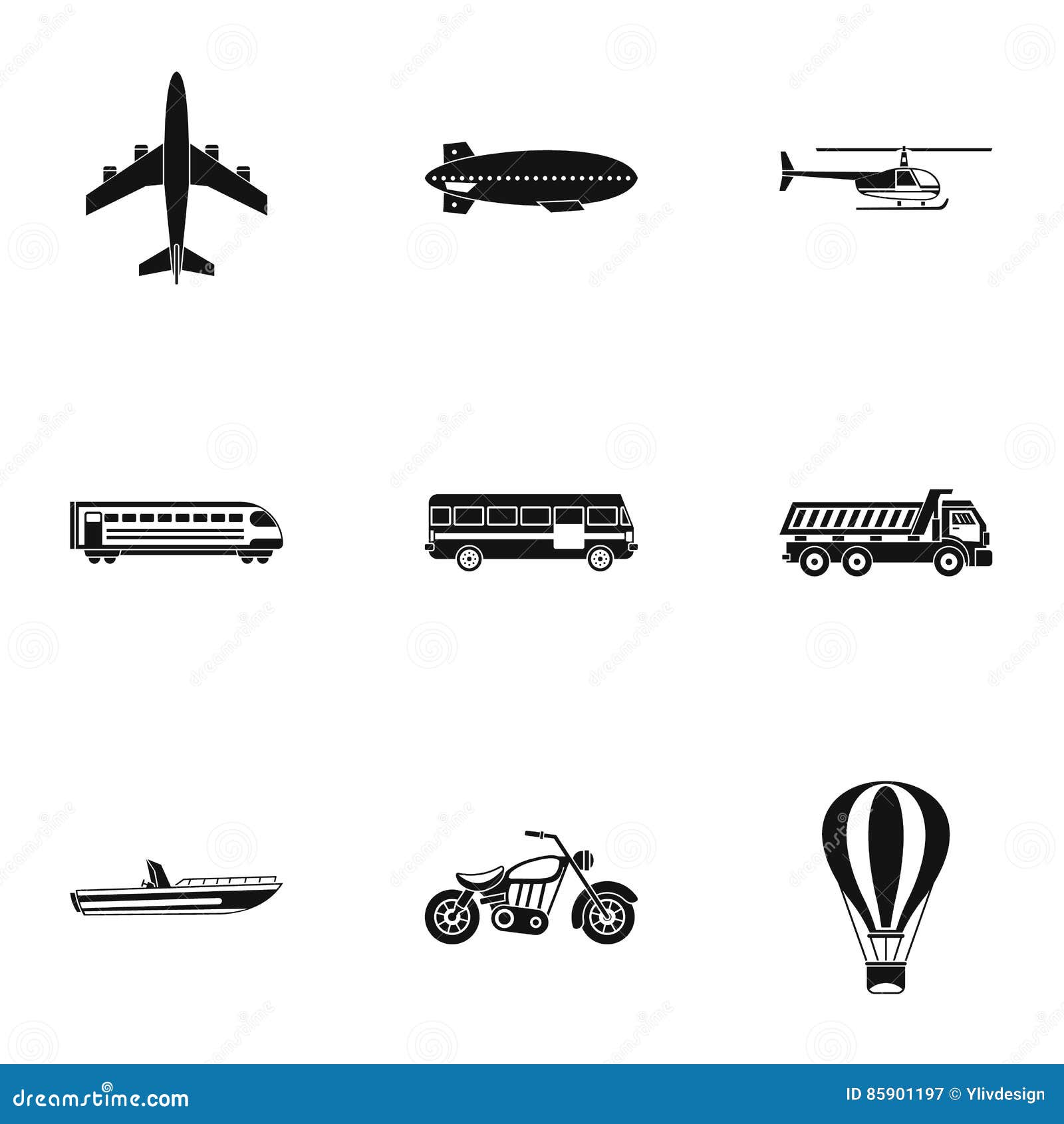 Movement on Machine Icons Set, Simple Style Stock Vector - Illustration ...
