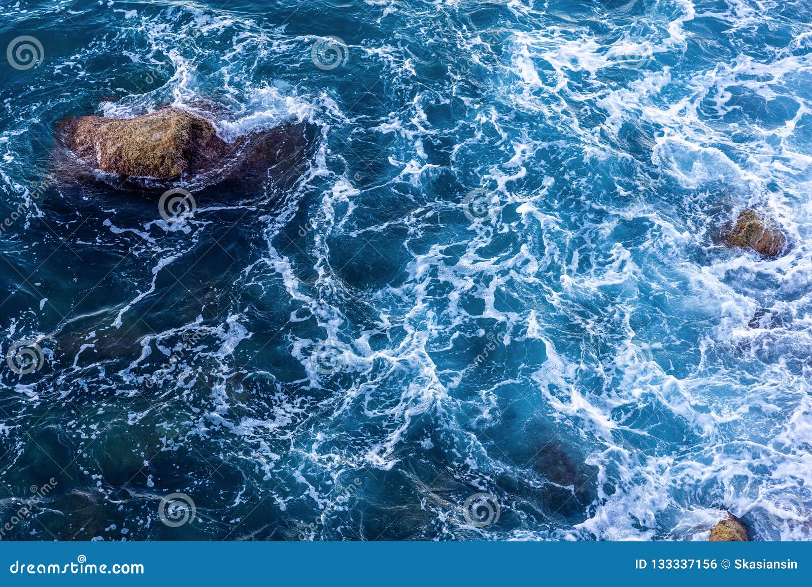 Movement of Mediterranean Sea at Rock Beach Stock Photo - Image of ...