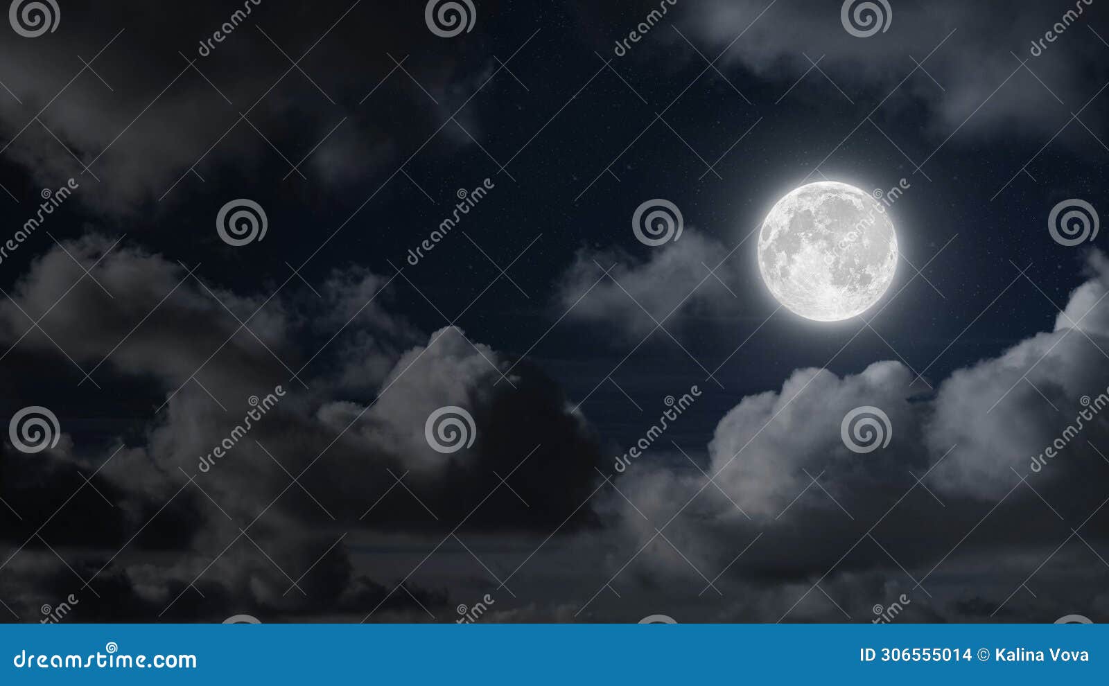 A Movement of the Moon Across the Starry Sky with Clouds Stock ...