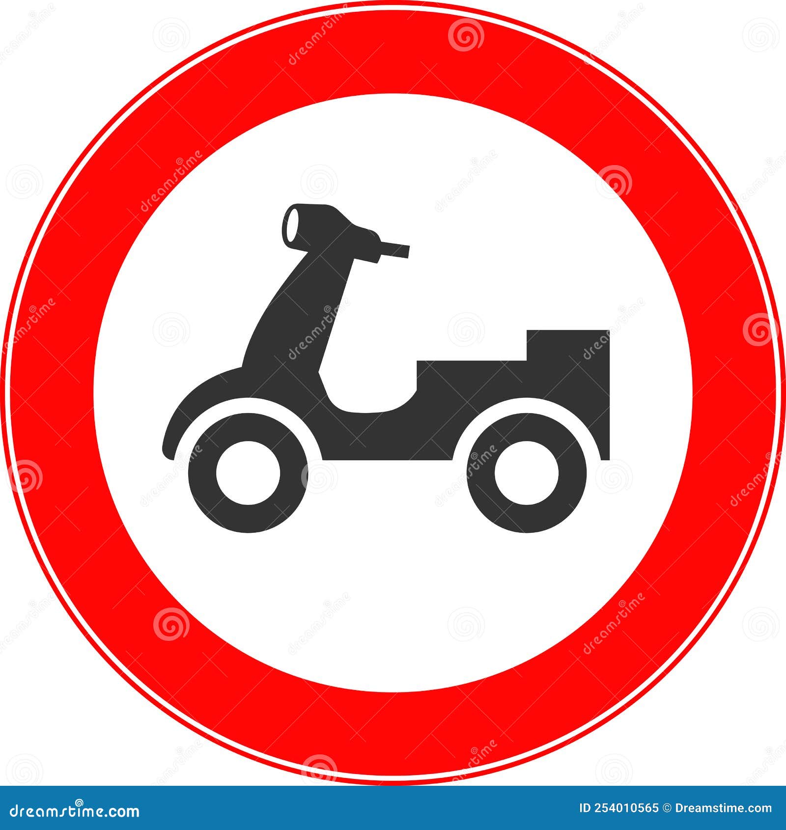 Prohibiting Motorcycle Sign, Isolated Motorcyclist Symbol In Red Circle ...