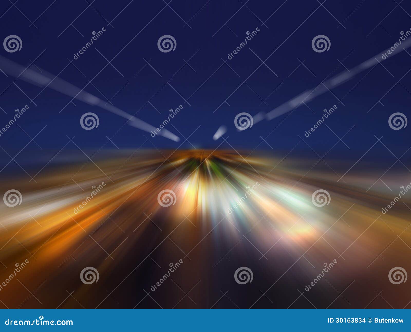 The Speed of Light in the Night Stock Illustration - Illustration of ...