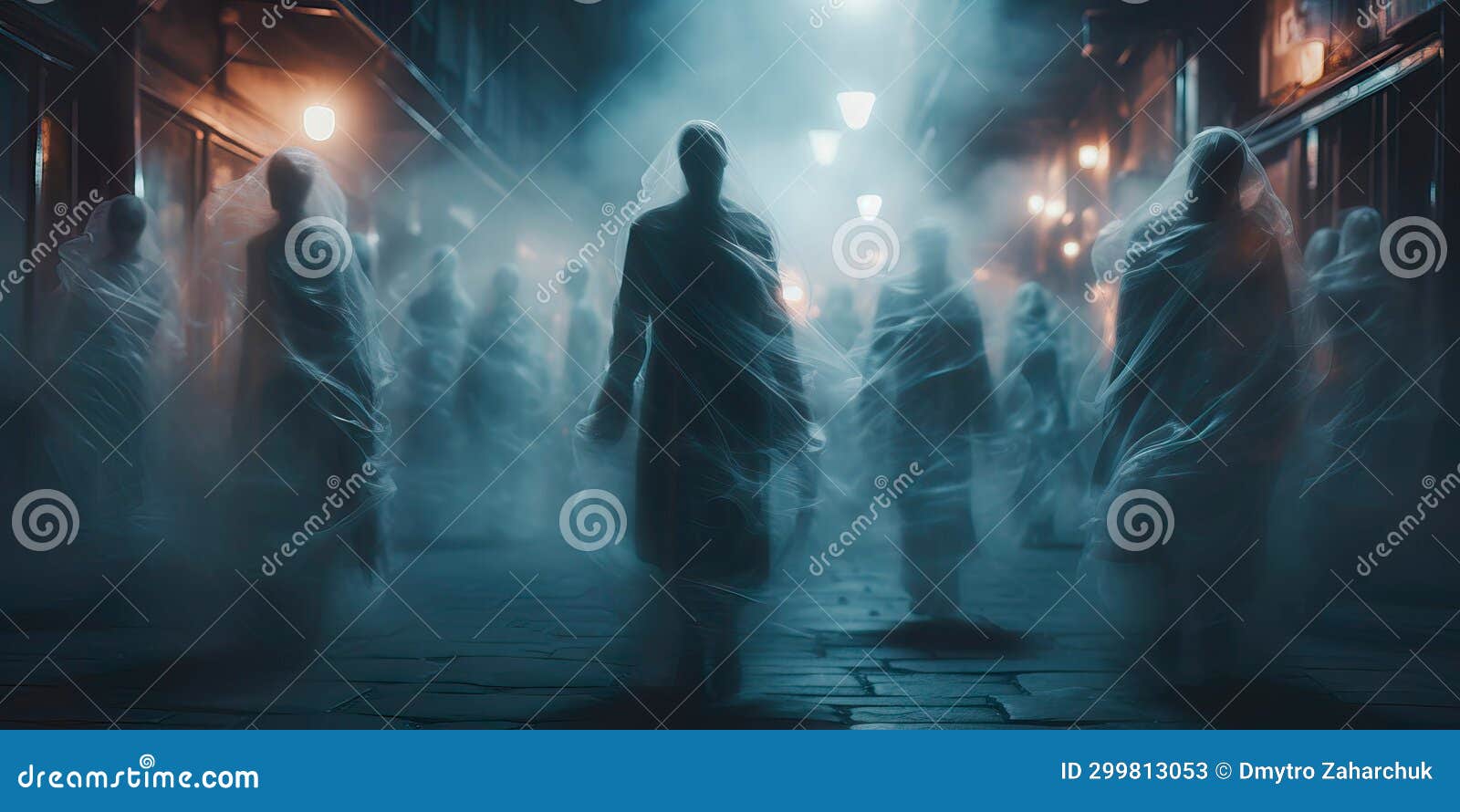 Movement of People in a Crowded Space, Creating Ghostly Figures with ...