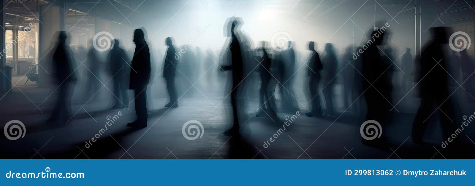 Movement of People in a Crowded Space, Creating Ghostly Figures with ...