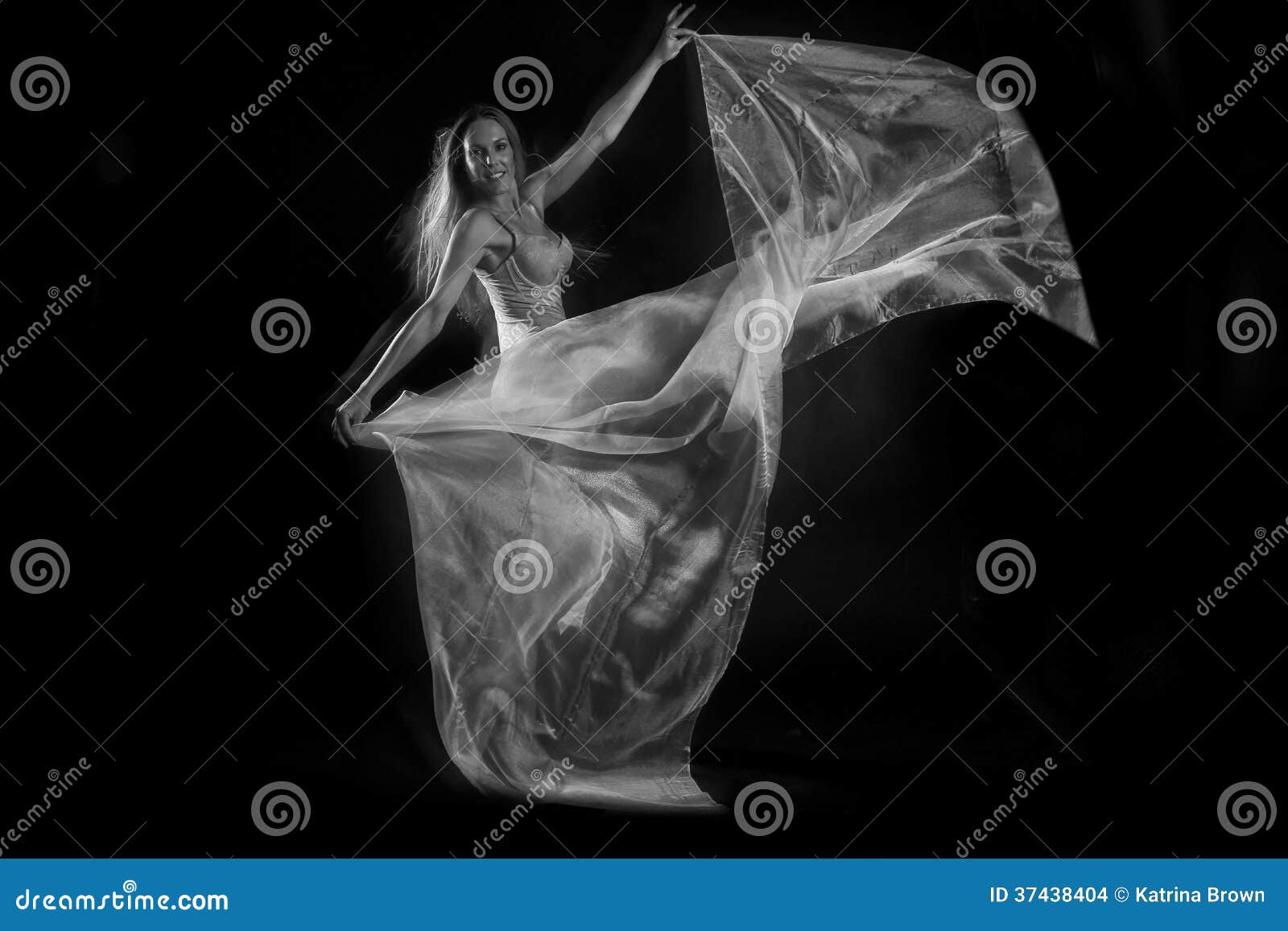 Movement with Sheer Fabrics and Long Exposure Stock Photo - Image of ...