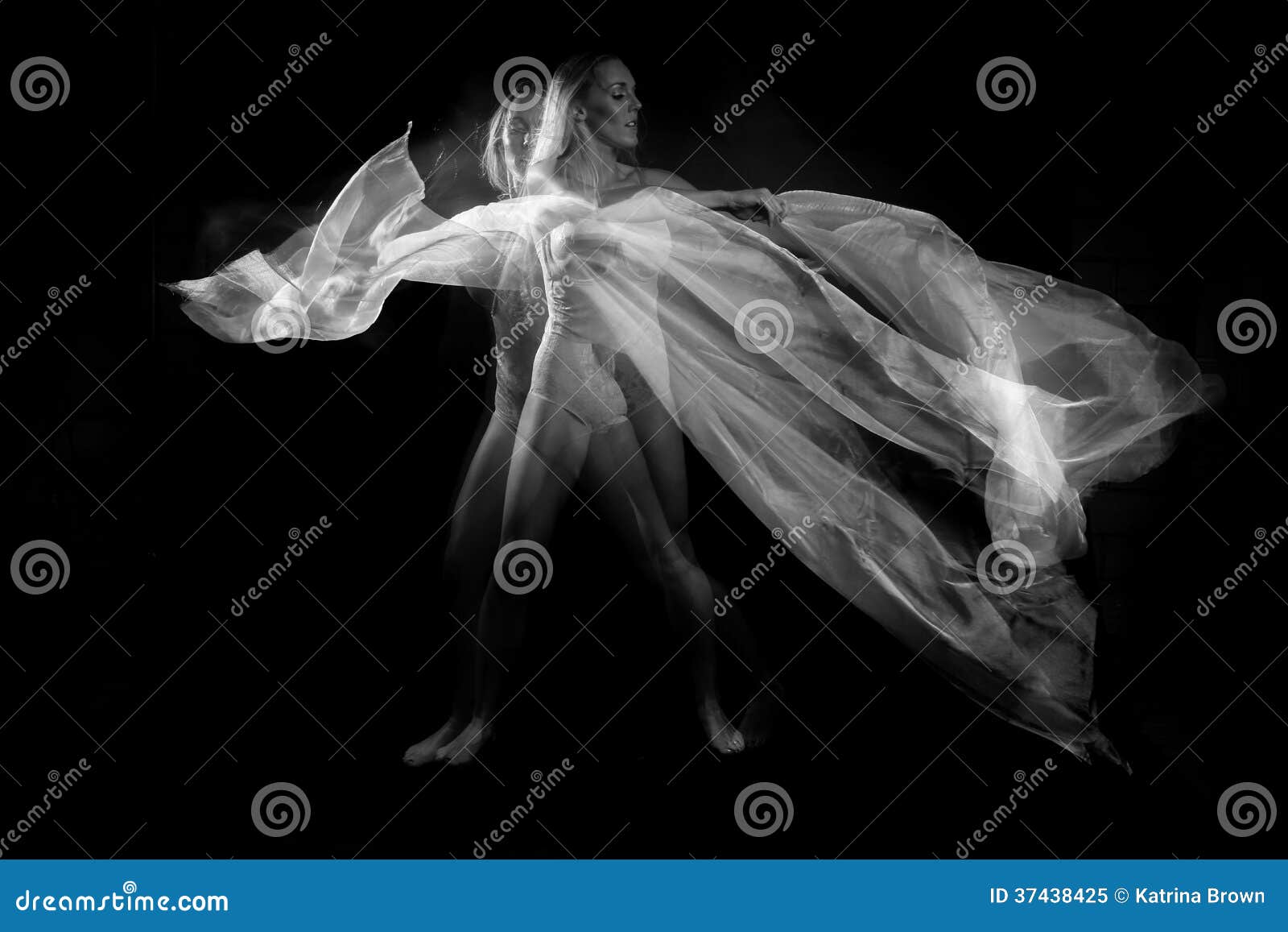 Movement with Sheer Fabrics and Long Exposure Stock Image - Image of ...