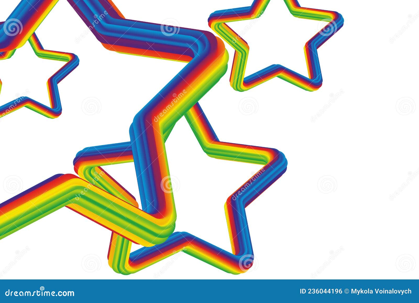 The Movement of Smooth Swirling Colored Geometric Stars on a White ...