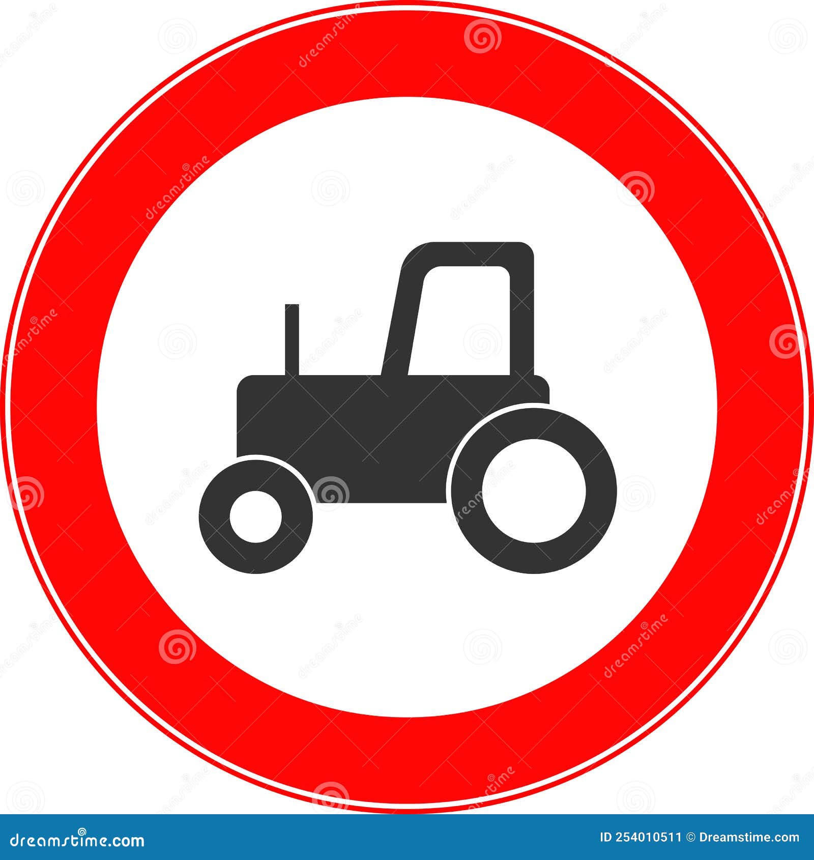 Caution Tractors Turning In This Area Hazard Sign Icon Of 3 Types Color ...