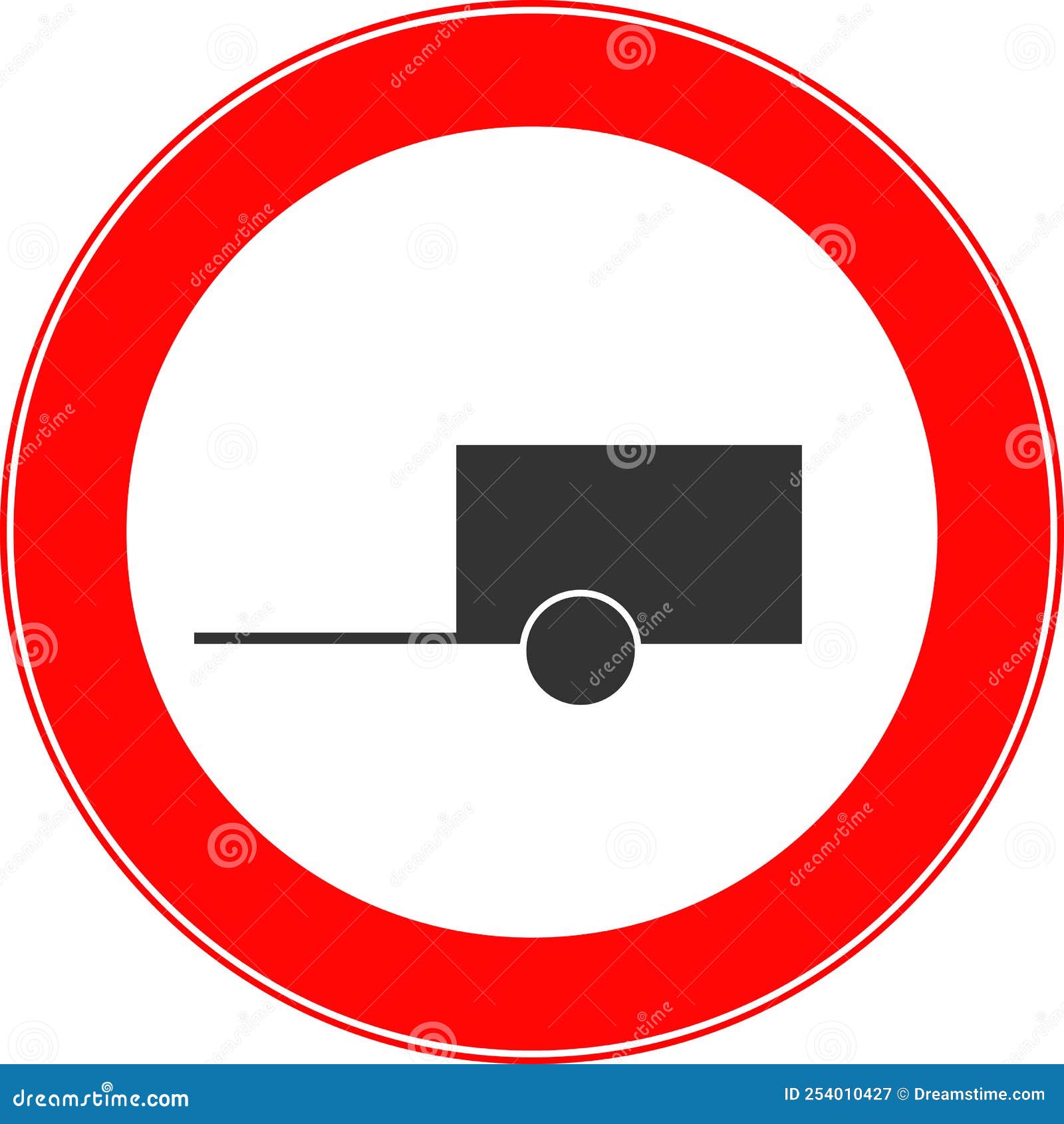 Movement with a Trailer is Prohibited. Vector Image Stock Vector ...