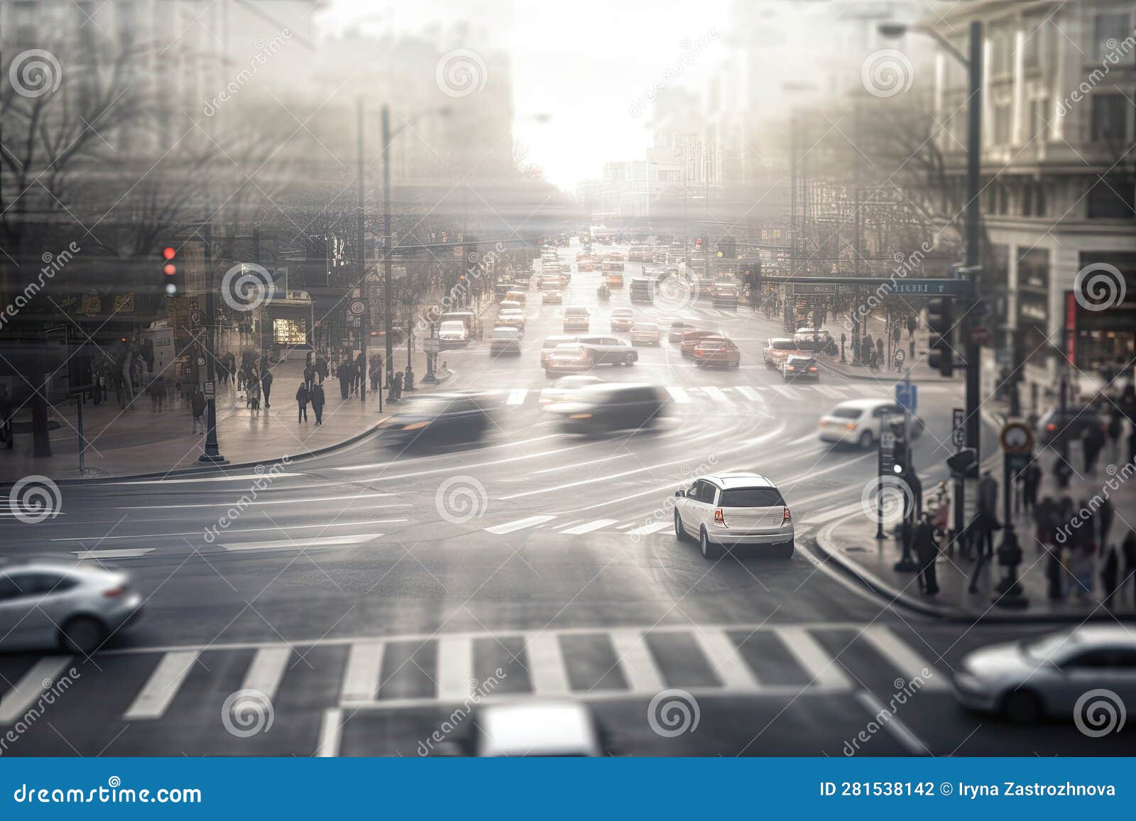 The Movement Of Various Vehicles, The Intersection Of City ...