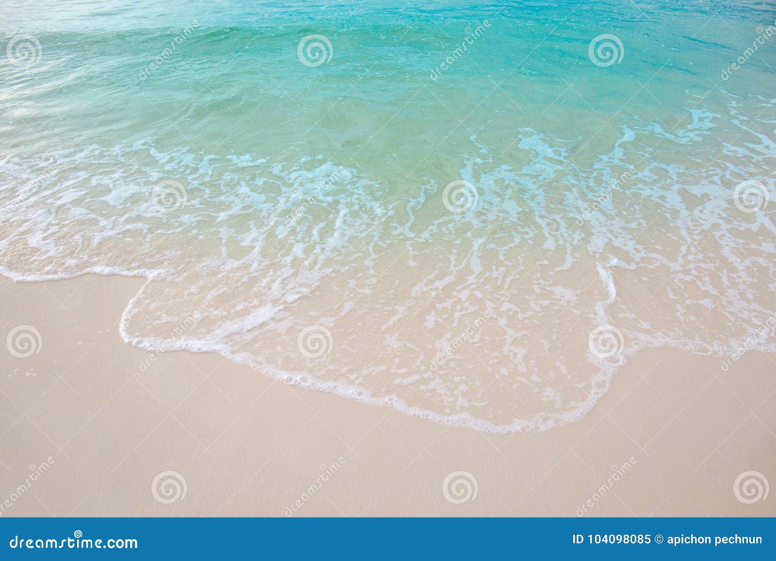The Movement of the Waves on the Sand is Smooth and Fine for Ba Stock ...