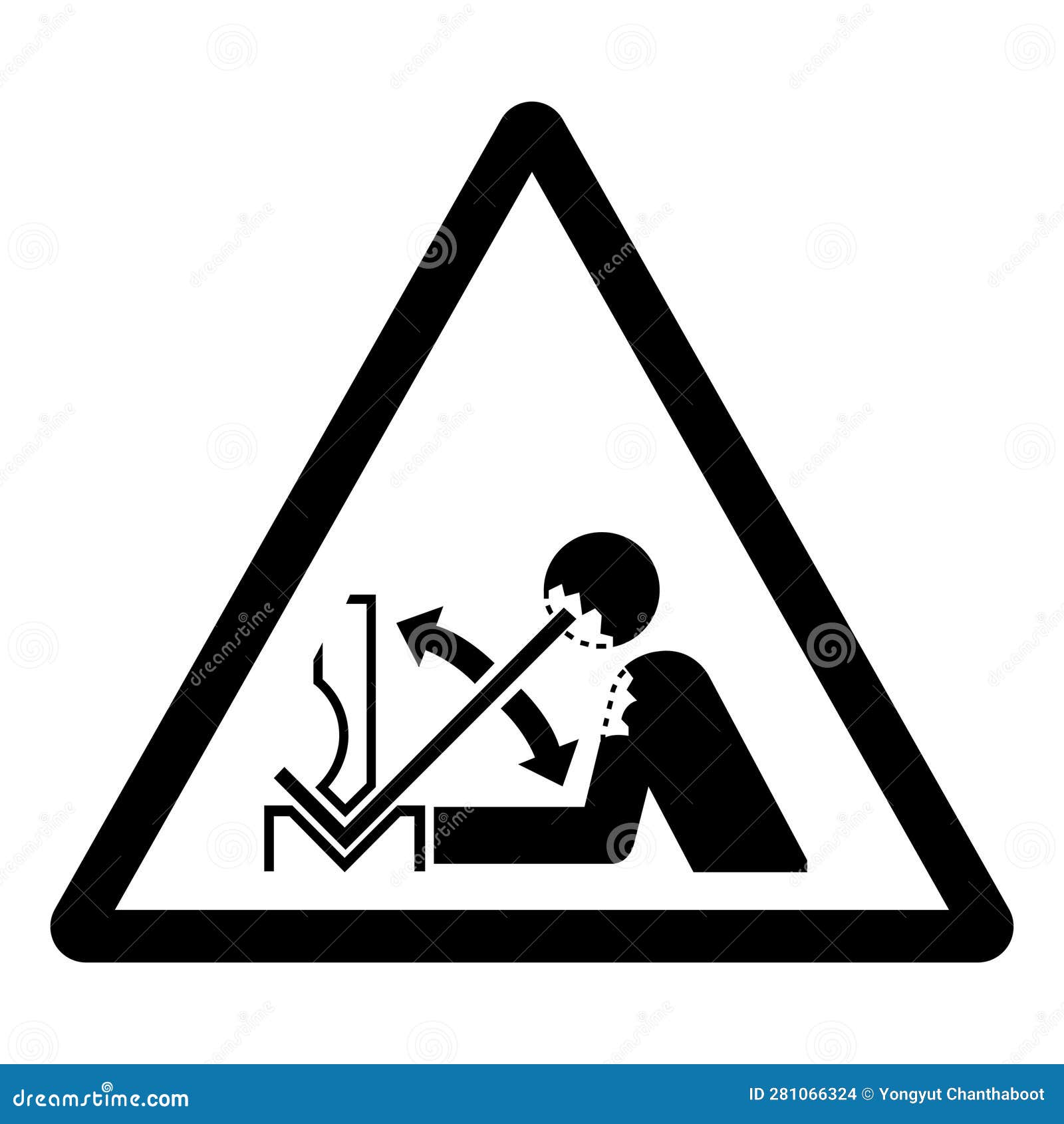 Movement of Workpiece in Press Symbol Sign, Vector Illustration ...