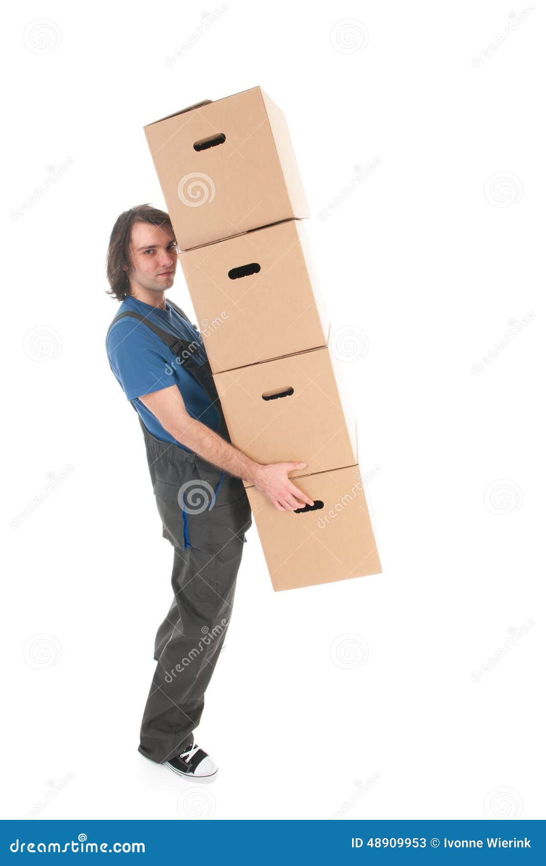 Mover with boxes stock image. Image of move, carrying - 48909953