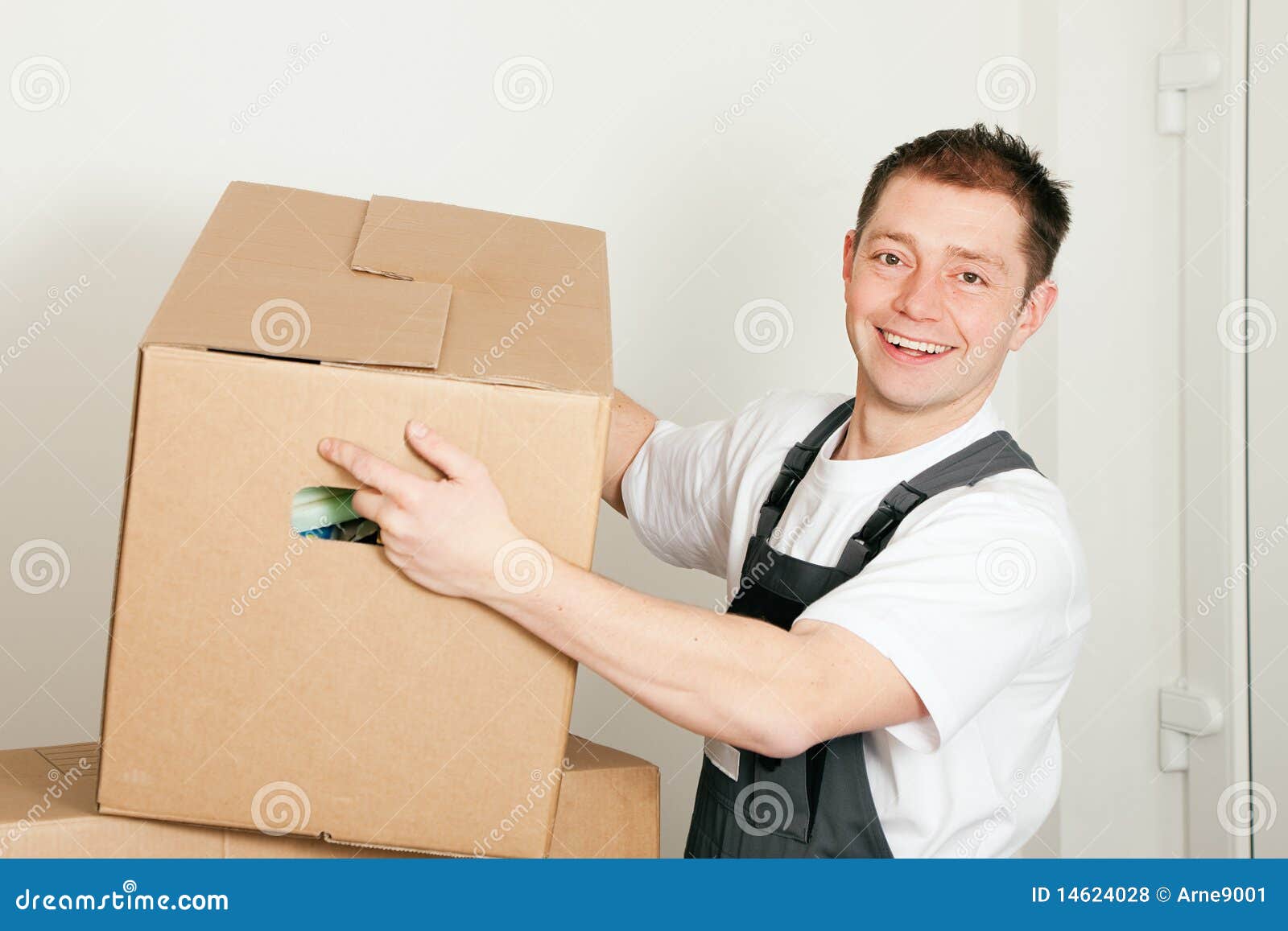 Mover with Boxes in the Course of Relocation Stock Photo - Image of ...