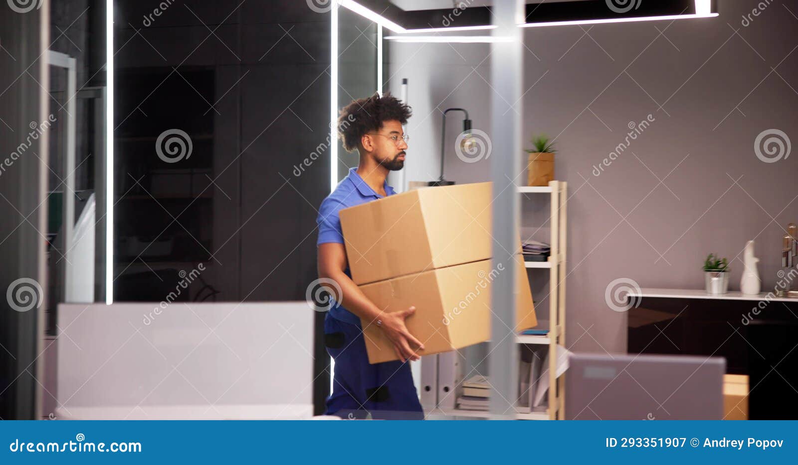 Mover Services. Workers Moving Office Stock Image - Image of employee ...